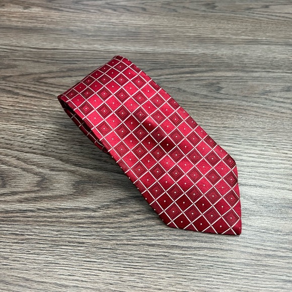 Donald Trump | Accessories | Donald Trump Red W White Check Silk Tie ...